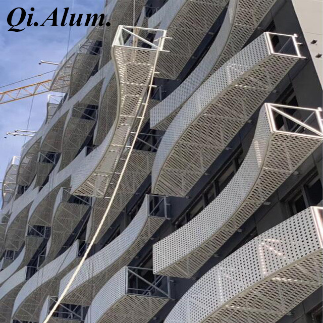 Commercial building facade aluminum CNC hole punching cladding