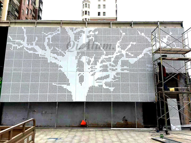 Commercial building facade aluminum CNC hole punching cladding