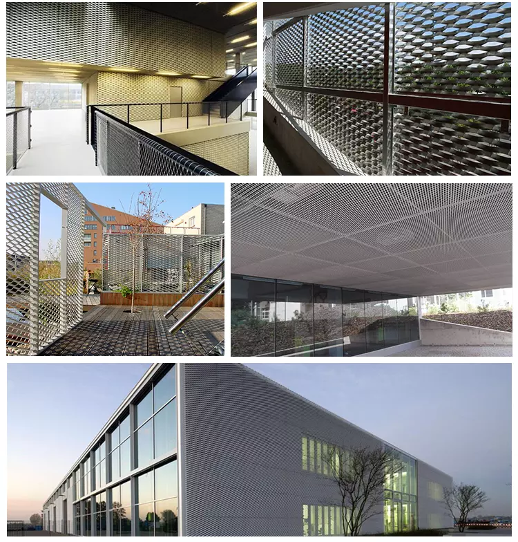 Powder coated 2MM thicknes Aluminum expanded mesh metal net for fence ...