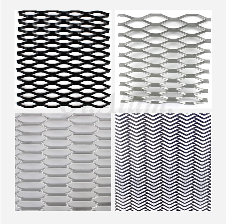 PVDF powder coating exterior curtain wall aluminum expanded mesh cladding