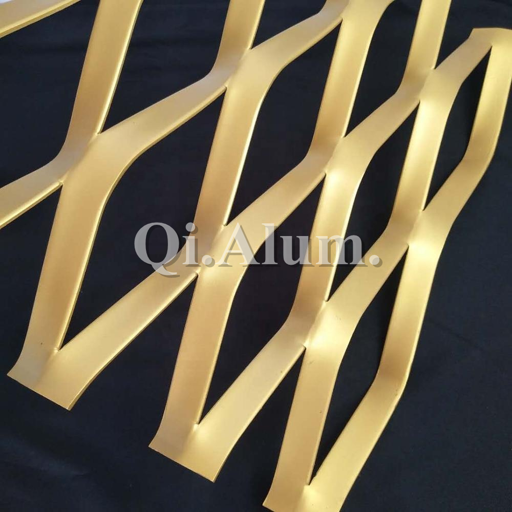 Flat aluminum Expanded Metal Wire Mesh interior ceiling cladding