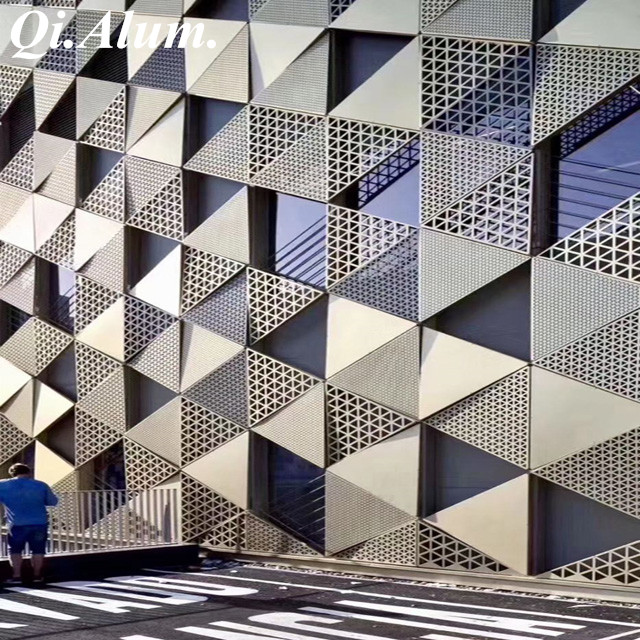 Aluminium exterior curtain wall cladding metal perforated screen China ...