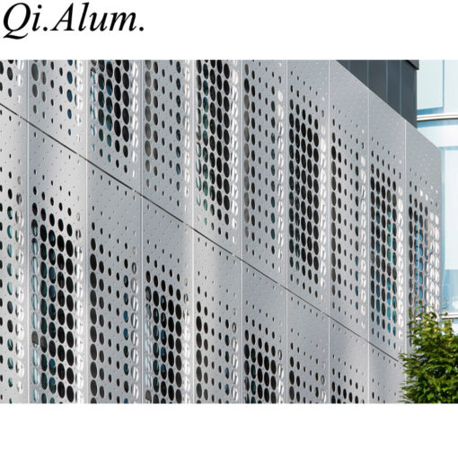 Building facade outdoor curtain wall decorative white aluminum hole punching panel project