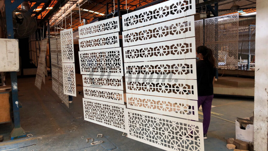 PVDF Coated CNC cutting Wall Exterior Cladding Fireproof Perforated ...