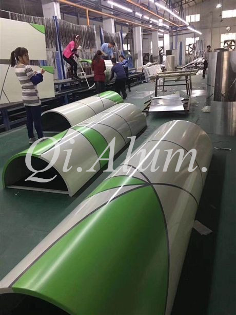 Interior exterior aluminum solid panel column cladding curved metal panel