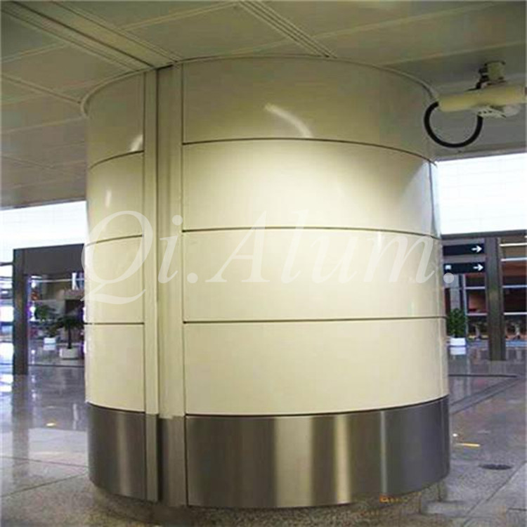 Curved column cladding PE powder coated aluminum sheet
