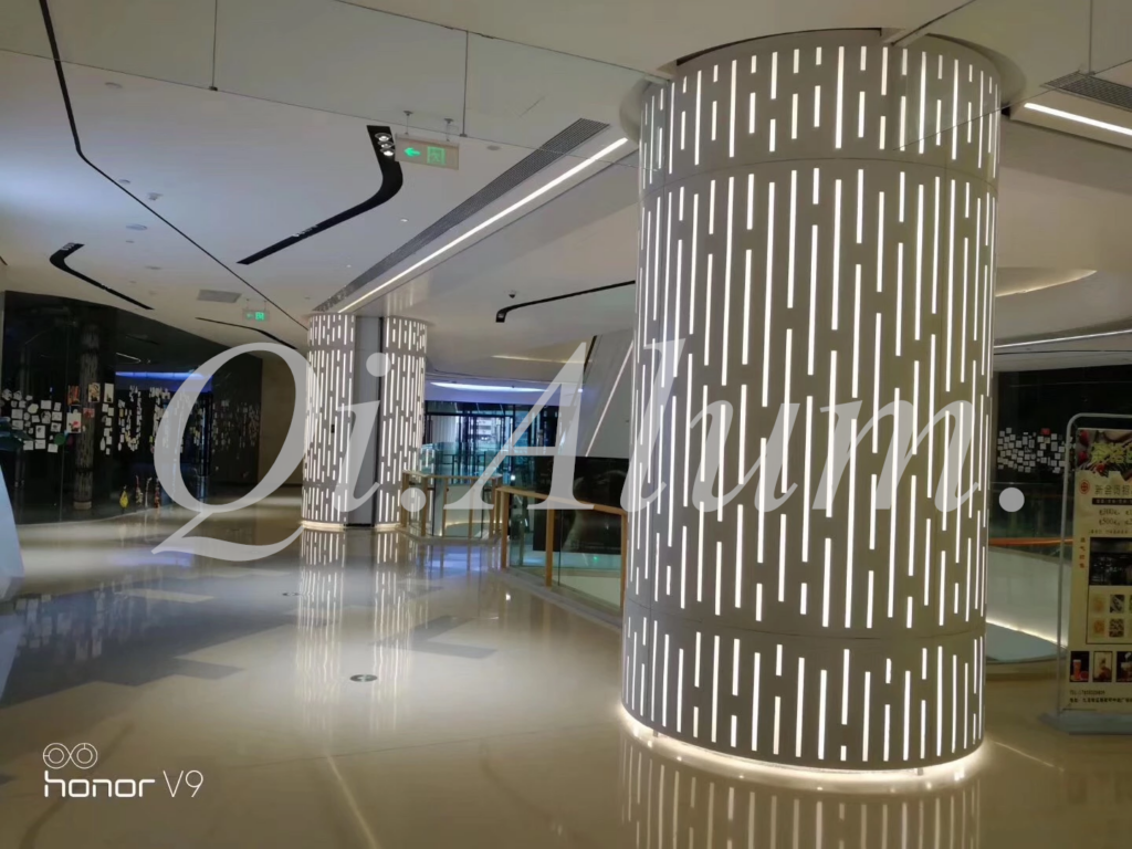 Curtain Wall Metal Cladding Column Aluminum Curve Perforated Panels