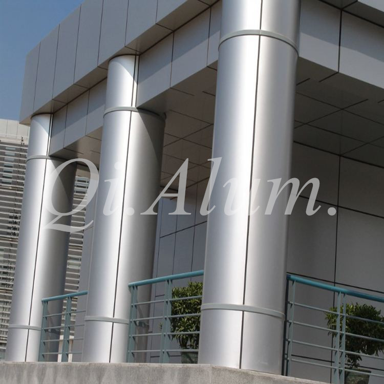 Interior exterior aluminum solid panel column cladding curved metal panel