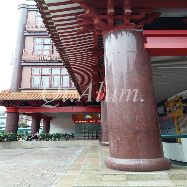 Interior exterior aluminum solid panel column cladding curved metal panel