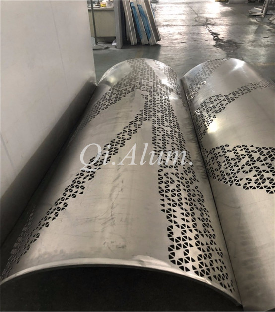 Curved aluminum panel 3D design facade perforated panel