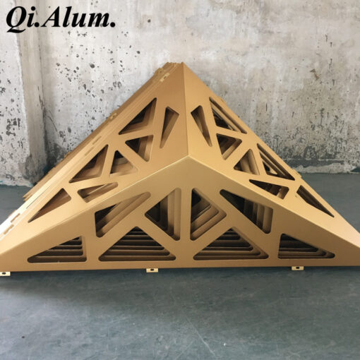 PVDF 3 coating aluminum CNC cutting perforated facade cladding