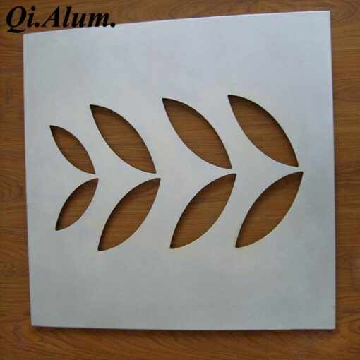 CNC cutting leaf shape aluminum perforated panel outdoor metal cladding
