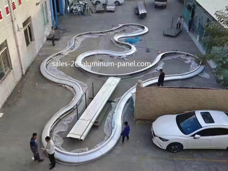 New Design Perforated Wave curved aluminum Panel Cladding screen