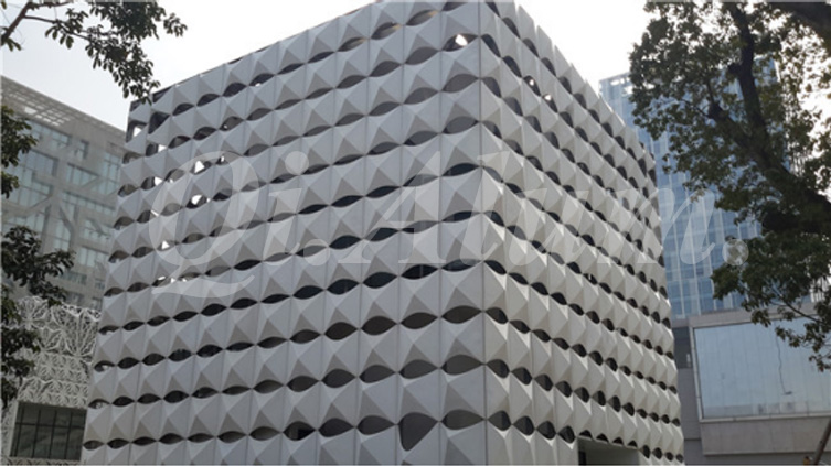 3D double curve ventilated exterior decoration cladding sheet aluminum ...