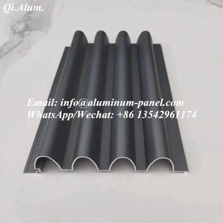 Curved section Ripple shape aluminum solid panel perforated cladding sheet