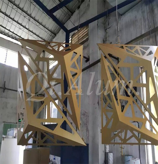 3D design aluminum perforated panel outdoor building decorative wall ...