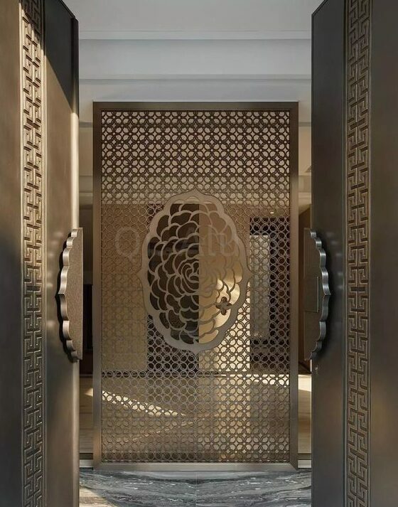 Hot Sale Indoor Decoration Removable Laser Cut Curved Screen Partition ...