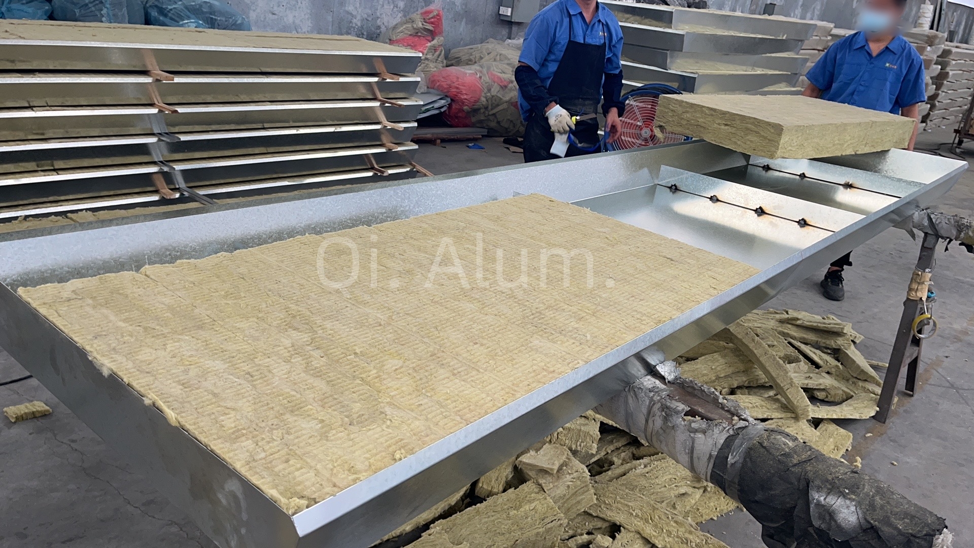 GI backpan 1mm galvanized steel sheet , rockwool