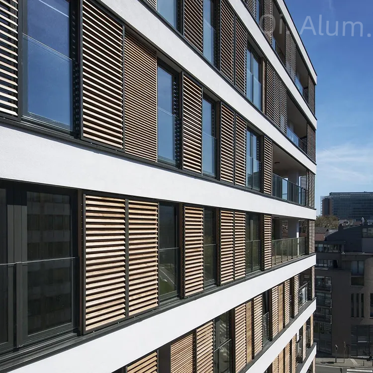 Adjustable custom size fixed aluminium sun louvers building