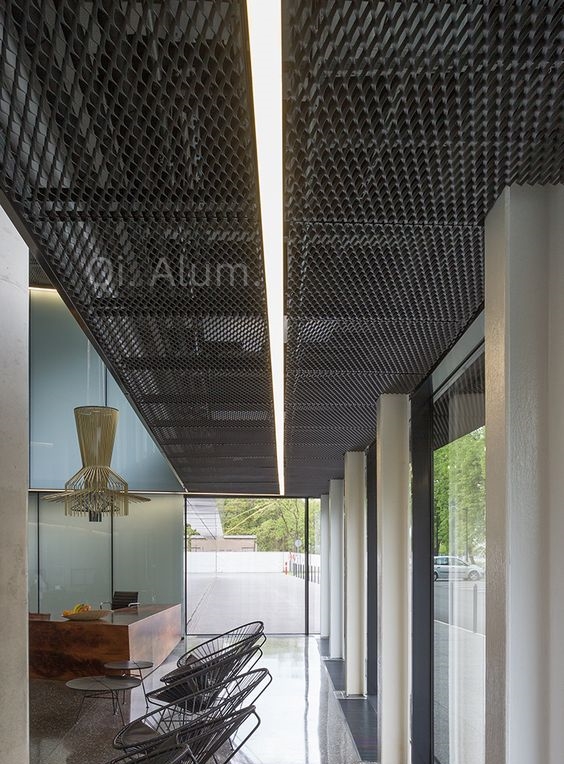 Metal decorative wall perforated aluminum grid wire mesh ceiling panel