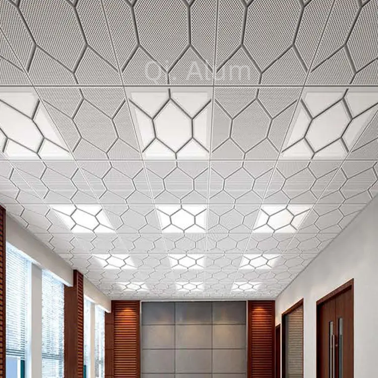 Pre-painted 600x600mm Perforated Ceiling Tile Interior Decorative ...